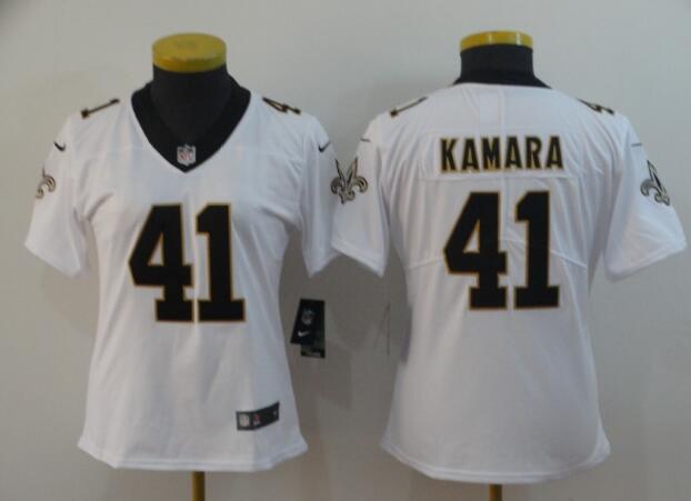 Nike Saints 41 Alvin Kamara White Pink Fashion Women Rush Limited Jersey on sale,for Cheap ...